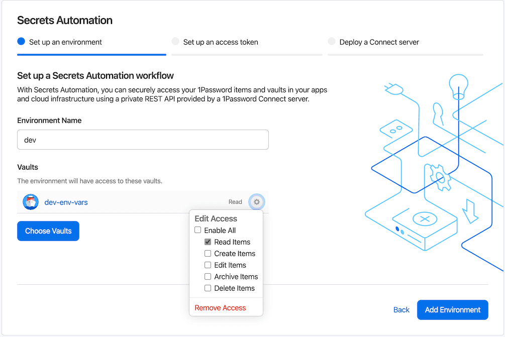 Storing And Accessing Environment Variables in 1Password